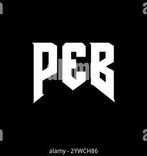 PEB letter logo design for technology company. PEB logo design black ...