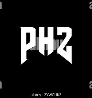 PHZ letter logo design for technology company. PHZ logo design black ...