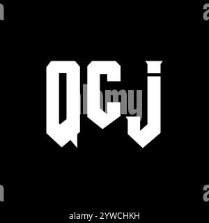 QCJ letter logo design for technology company. QCJ logo design black ...