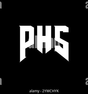 PHS letter logo design for technology company. PHS logo design black ...