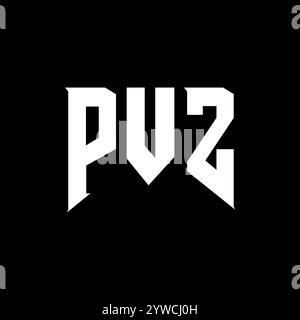 PVZ letter logo design for technology company. PVZ logo design black ...