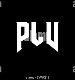 PLV letter logo design for technology company. PLV logo design black ...