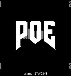 POE letter logo design for technology company. POE logo design black ...