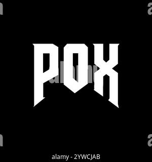 POX letter logo design for technology company. POX logo design black ...