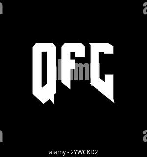 QFC letter logo design for technology company. QFC logo design black ...