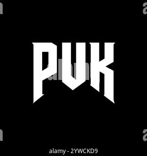 PUK letter logo design for technology company. PUK logo design black ...