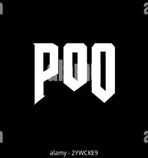 POO letter logo design for technology company. POO logo design black ...