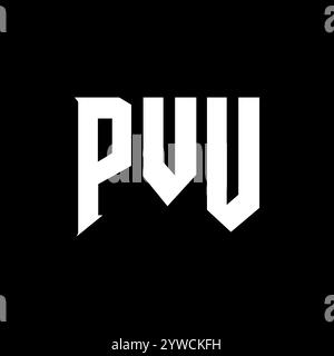 PVU letter logo design for technology company. PVU logo design black ...