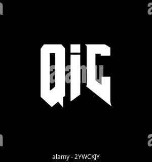 QIC letter logo design for technology company. QIC logo design black ...