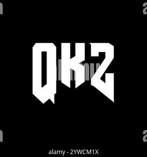 QKZ letter logo design for technology company. QKZ logo design black ...