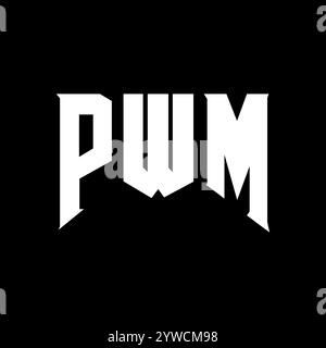 PWM letter logo design for technology company. PWM logo design black ...