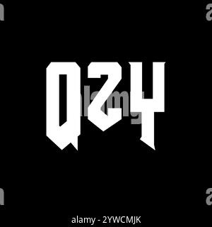 QZY letter logo design for technology company. QZY logo design black ...