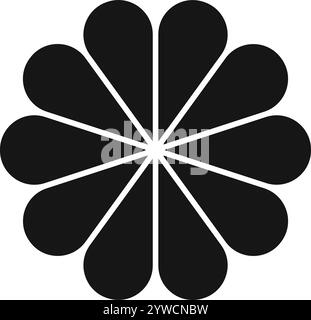 Flower diagram divided into three equal sections. Floral chart with 3 ...