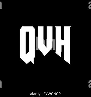QVH letter logo design for technology company. QVH logo design black ...
