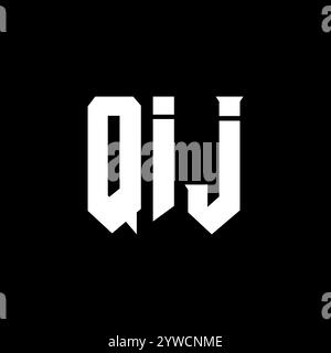 QIJ letter logo design for technology company. QIJ logo design black ...