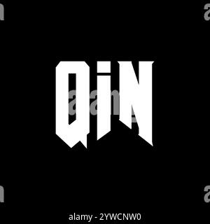QIN letter logo design for technology company. QIN logo design black ...