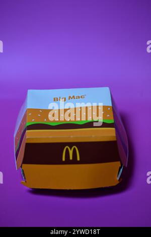 Big Mac Box with McDonald's logo, French Fries and soft drink in ...