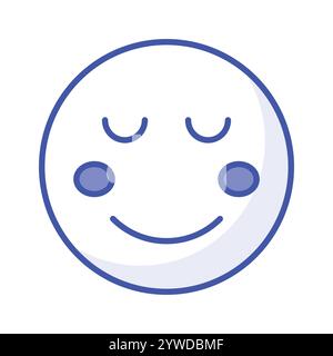 Calm face emoji icon, proud, cool expressions vector design Stock ...