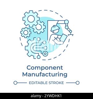 Contract manufacturing light blue concept icons Stock Vector Image ...