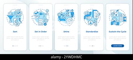 5S methodology onboarding mobile app screen Stock Vector Image & Art - Alamy