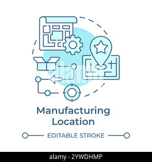 Contract manufacturing light blue concept icons Stock Vector Image ...