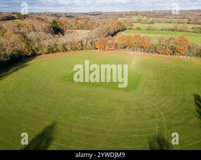 aerial view of ansty cricket club and pitch in ansty village west ...