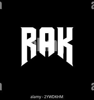 RAK letter logo design for technology company. RAK logo design black ...