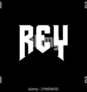 REY letter logo design for technology company. REY logo design black ...