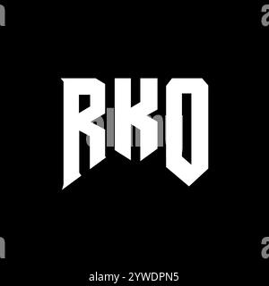 RKO letter logo design for technology company. RKO logo design black ...