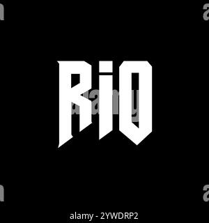 RIO letter logo design for technology company. RIO logo design black ...