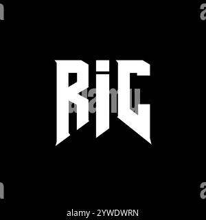 RIC letter logo design for technology company. RIC logo design black ...