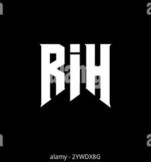 RIH letter logo design for technology company. RIH logo design black ...