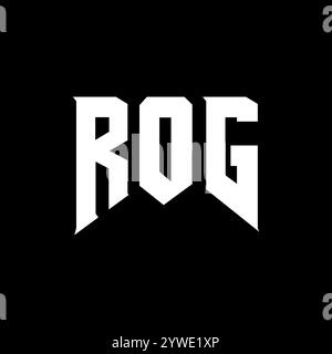 ROG letter logo design for technology company. ROG logo design black ...