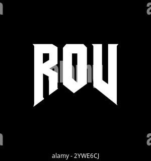 ROV letter logo design for technology company. ROV logo design black ...