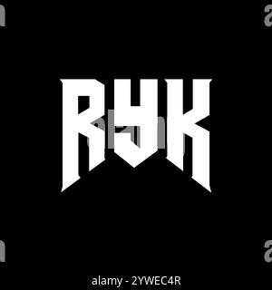 RYK letter logo design for technology company. RYK logo design black ...