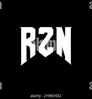 RZN letter logo design for technology company. RZN logo design black ...