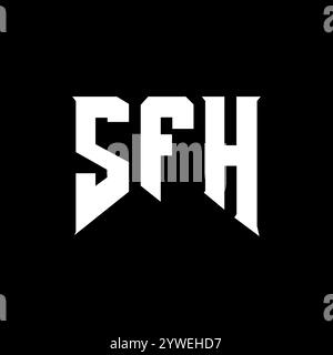 SFH letter logo design for technology company. SFH logo design black ...