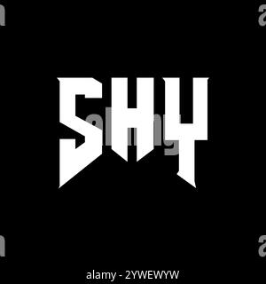 SHY letter logo design for technology company. SHY logo design black ...