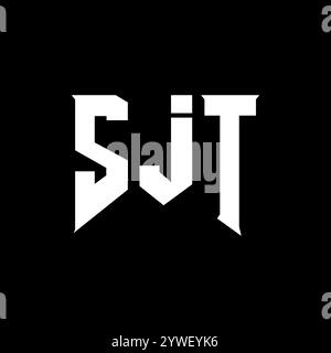 SJT letter logo design for technology company. SJT logo design black ...
