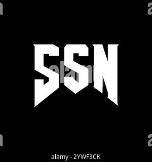 SSN letter logo design for technology company. SSN logo design black ...