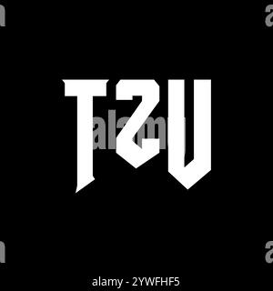 TZU letter logo design for technology company. TZU logo design black ...
