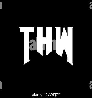 THW letter logo design for technology company. THW logo design black ...