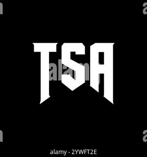 TSA letter logo design for technology company. TSA logo design black and white color combination ...