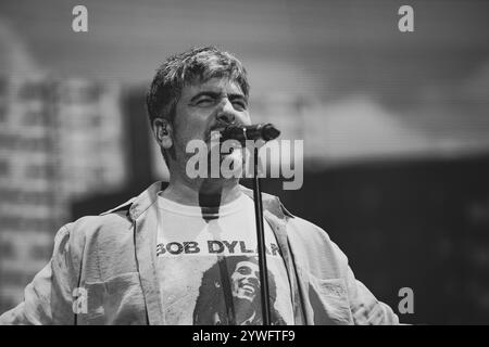 Spanish singers Estopa (David Munoz and Jose Munoz) performs on stage ...