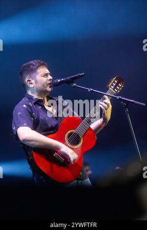 Spanish singers Estopa (David Munoz and Jose Munoz) performs on stage ...