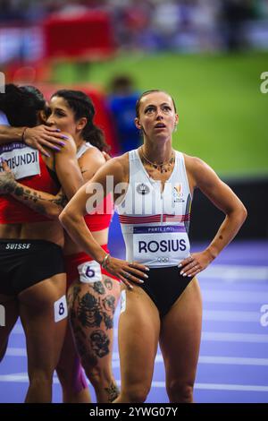 Rani Rosius participating in the 100 meters at the Paris 2024 Olympic ...
