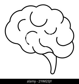 Human brain continuous one line drawing and minimalist style isolate ...