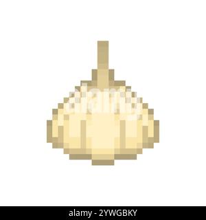 Garlic pixel art isolated. 8 bit Vegetable icon sign Stock Vector Image ...