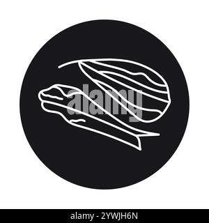 Salted peanuts line black icon. Sign for web page, mobile app, button ...