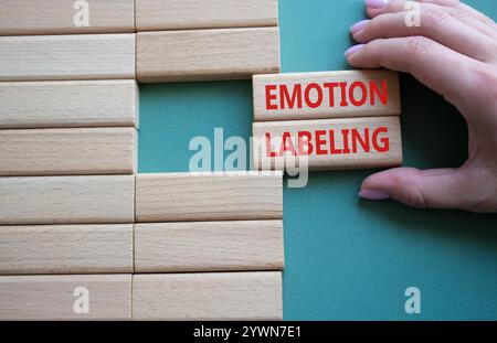 Emotion Labeling symbol. Concept words Emotion Labeling on wooden ...